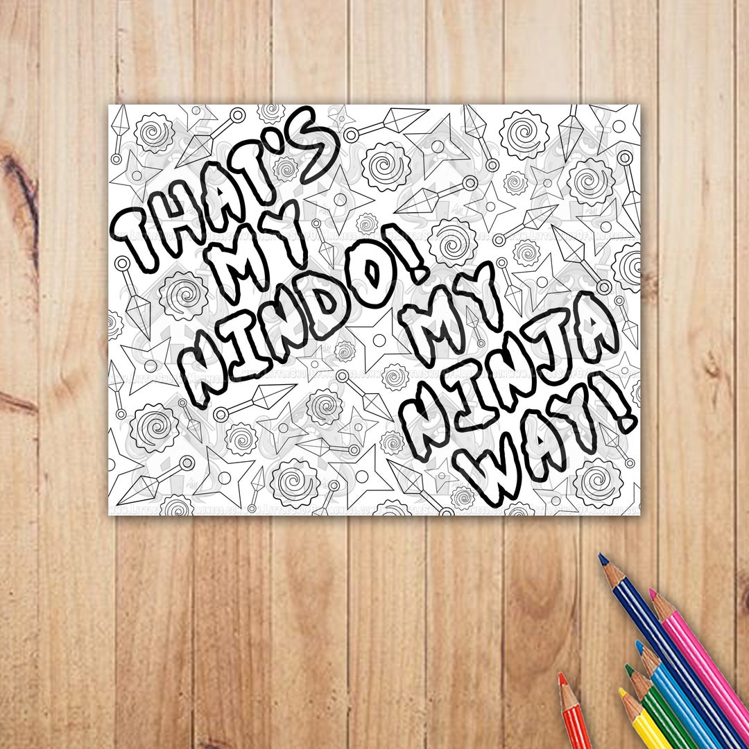 Ninja Anime Coloring Page Instant Download - Etsy