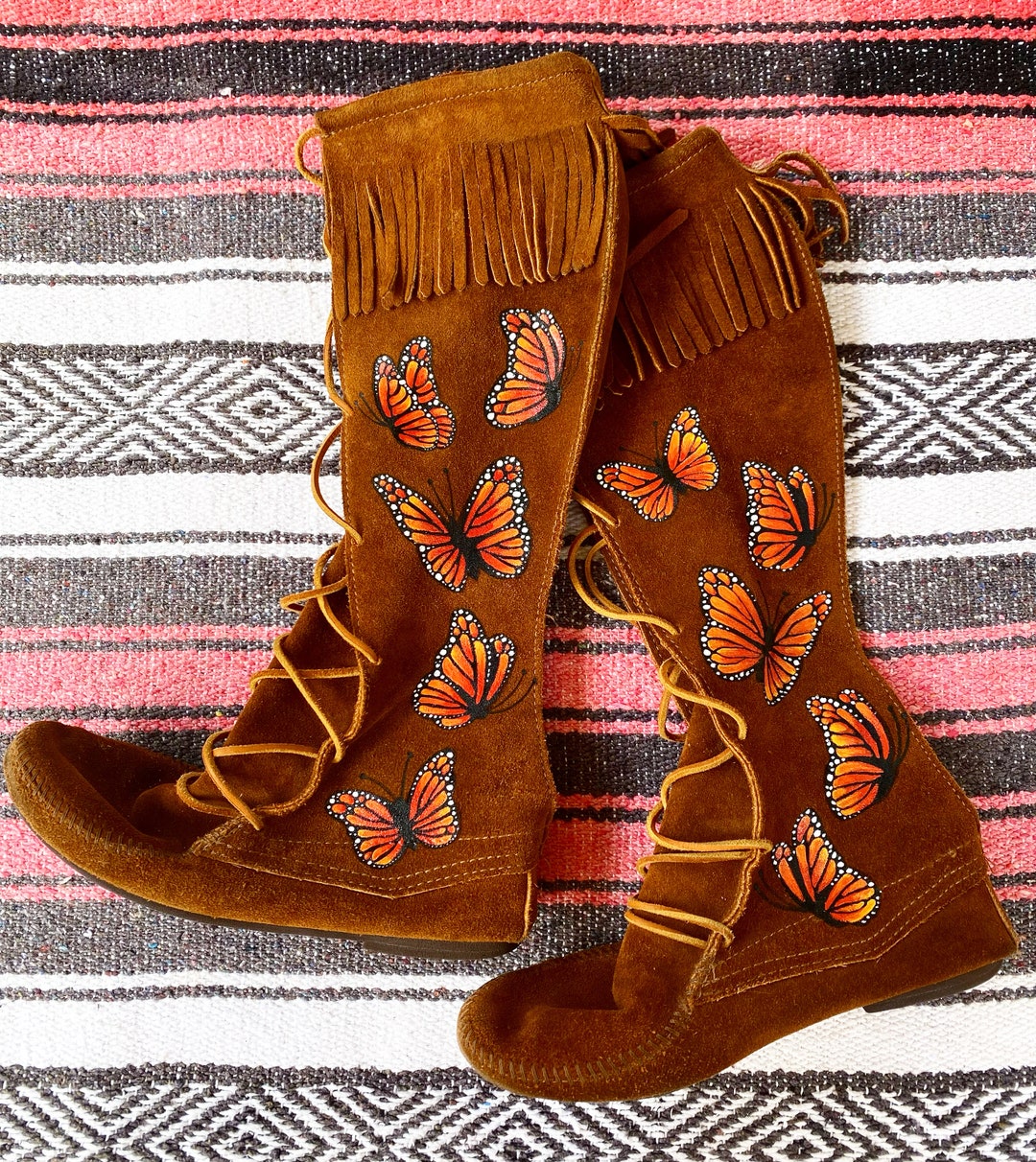 Vintage Monarch Migration Minnetonka Fringe Boho Boots Size 8 - Etsy