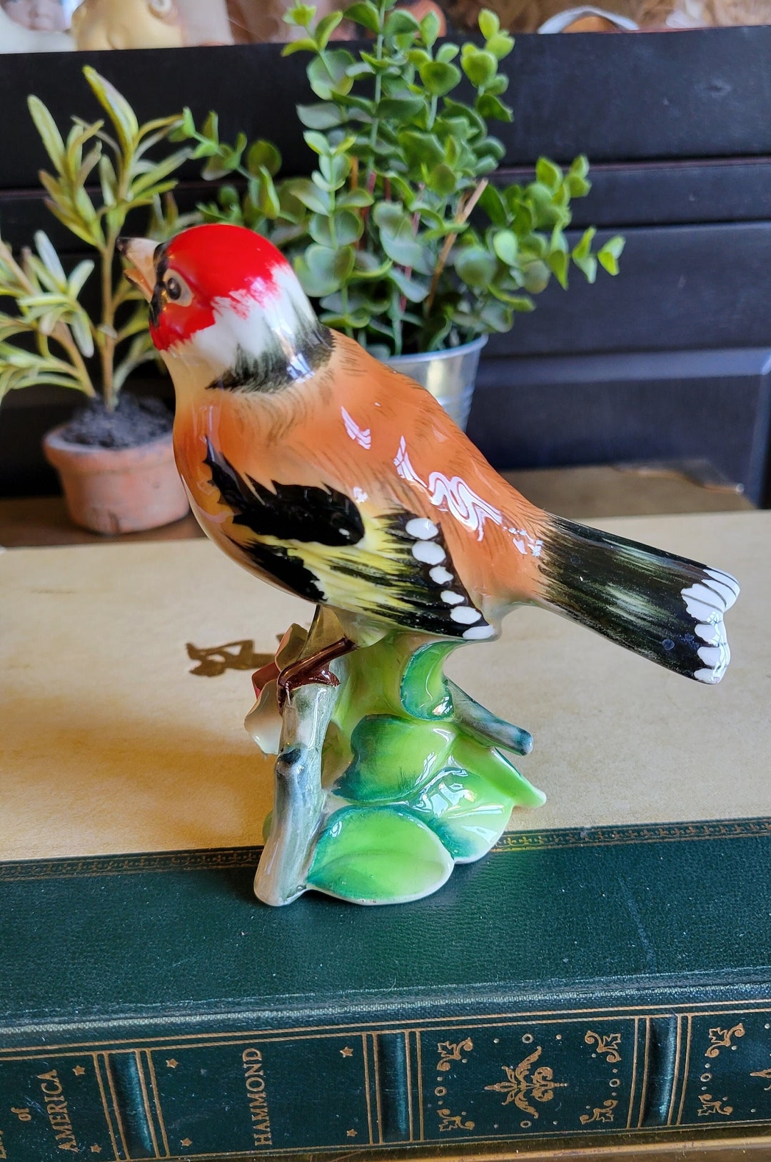 Vintage European Goldfinch Bird Figurine, Beautiful Colored Hand ...