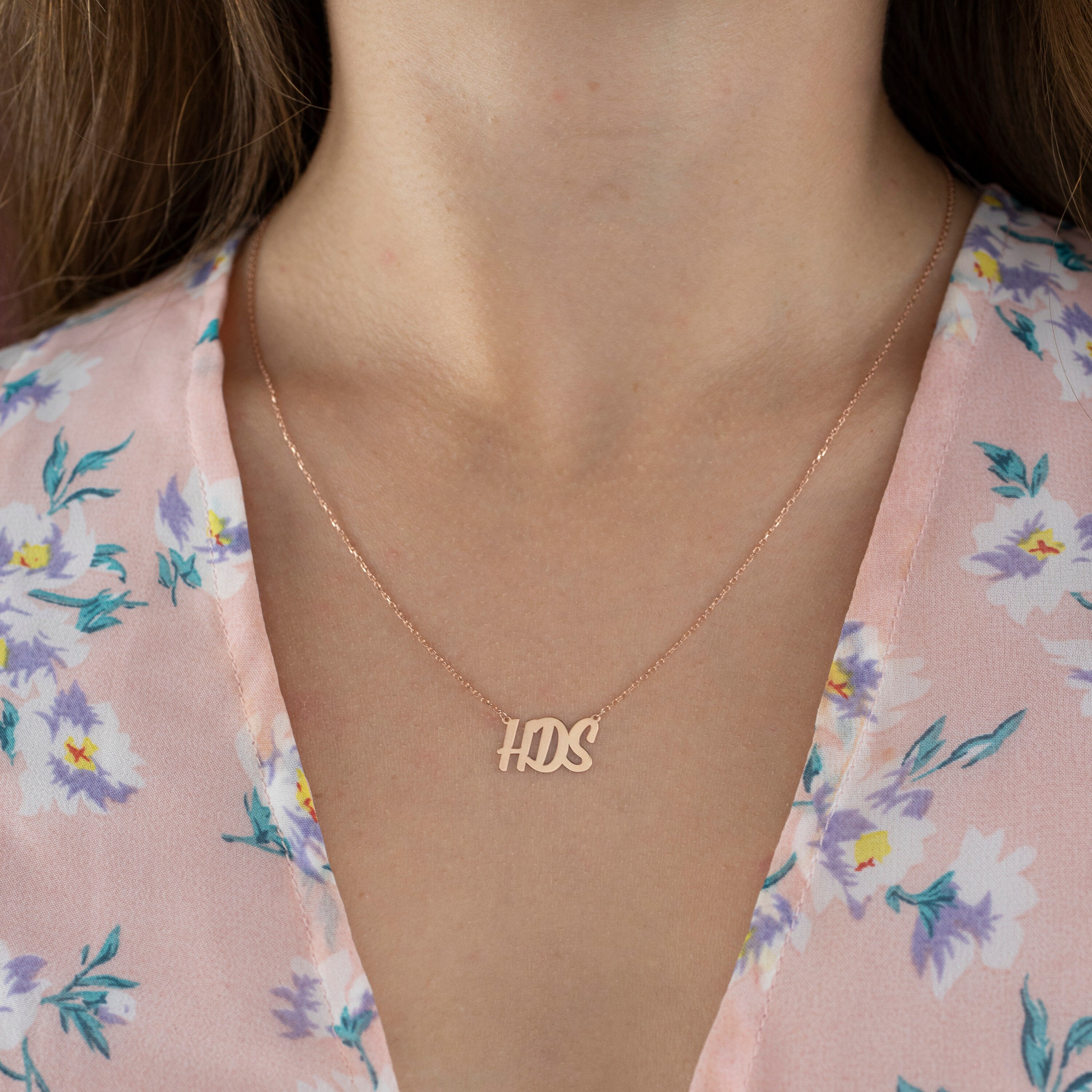 Custom 3 Initial Necklace Gold Initial Necklace Initial - Etsy