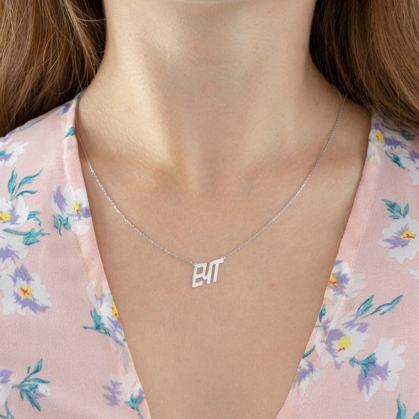 3 Initial Necklace - Etsy