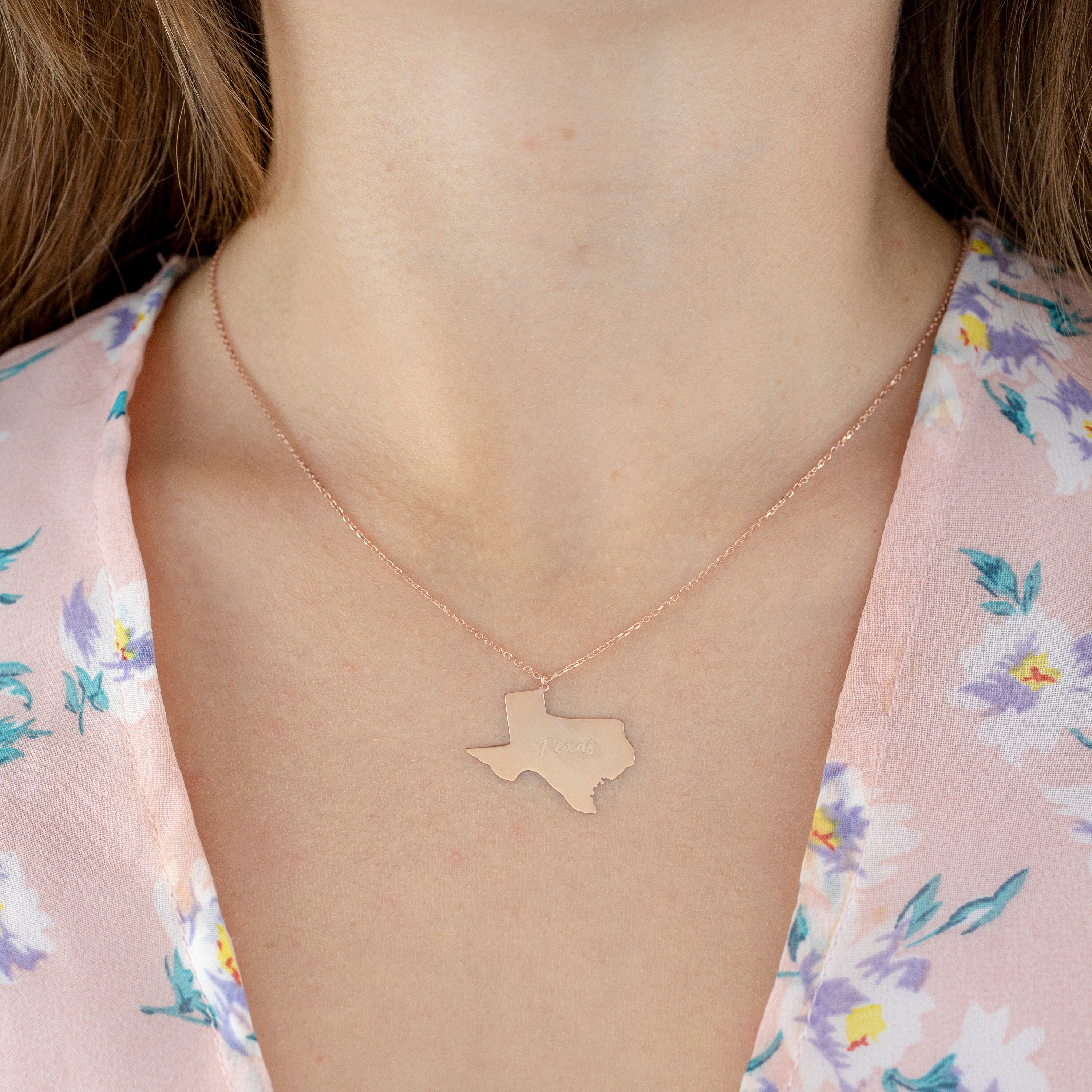 Texas Necklace Texas State Necklace Map Necklace State | Etsy