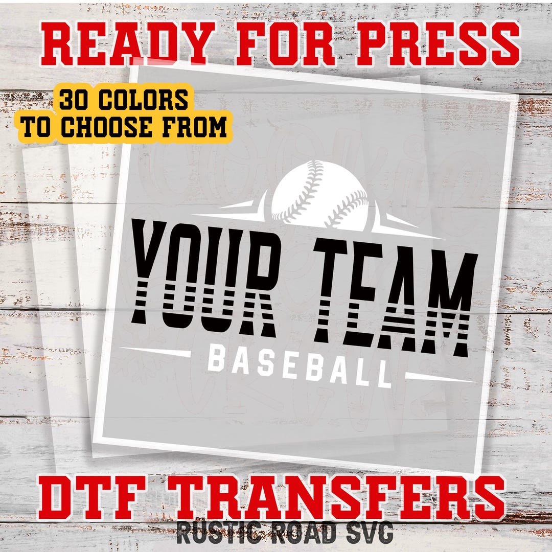 Custom Baseball DTF Transfers, Baseball Team Transfer, DTF Iron on ...