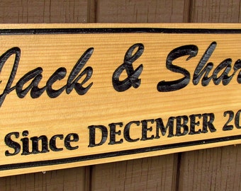 Custom Personalized Family Last Name Cedar Wood Sign With Carved in ...