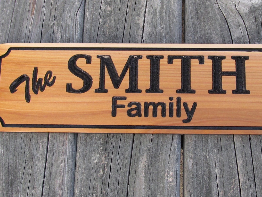 Custom Made Personalized Family Last Name Western Red Cedar - Etsy