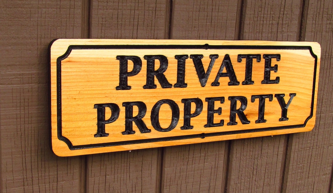 Custom Made Cedar Wood Private Property Sign - Etsy