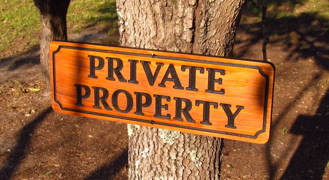 Outdoor Western Red Cedar Wood Private Property Sign or Your Own ...