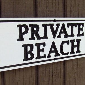 White Custom 5 x 15 Private Beach wood sign in | Etsy