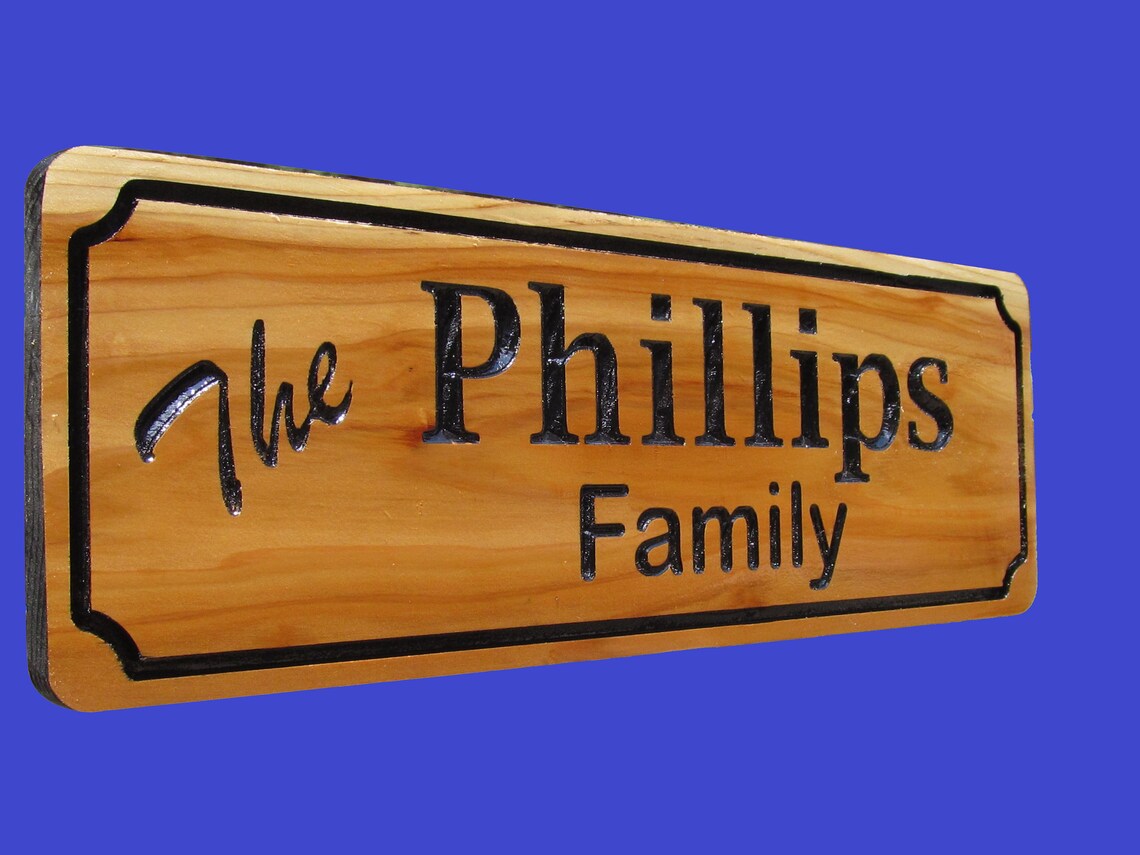 Custom Personalized Family Last Name Cedar Wood Sign With - Etsy