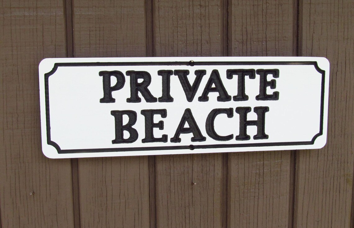 White Custom 5 x 15 Private Beach wood sign in | Etsy
