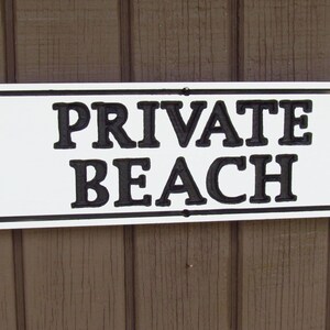 White Custom 5 x 15 Private Beach wood sign in | Etsy