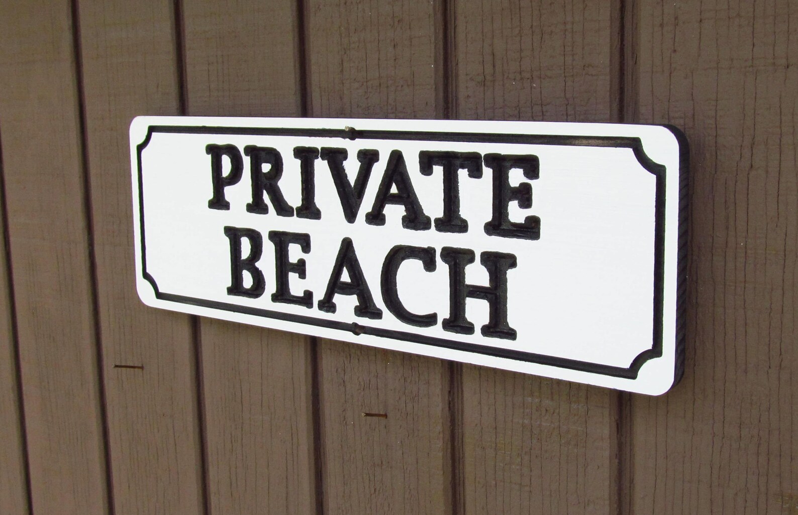 White Custom 5 x 15 Private Beach wood sign in | Etsy