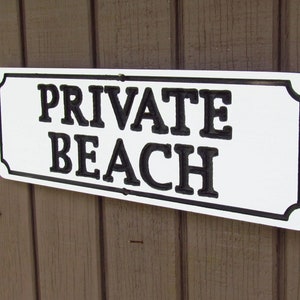 White Custom 5 x 15 Private Beach wood sign in | Etsy