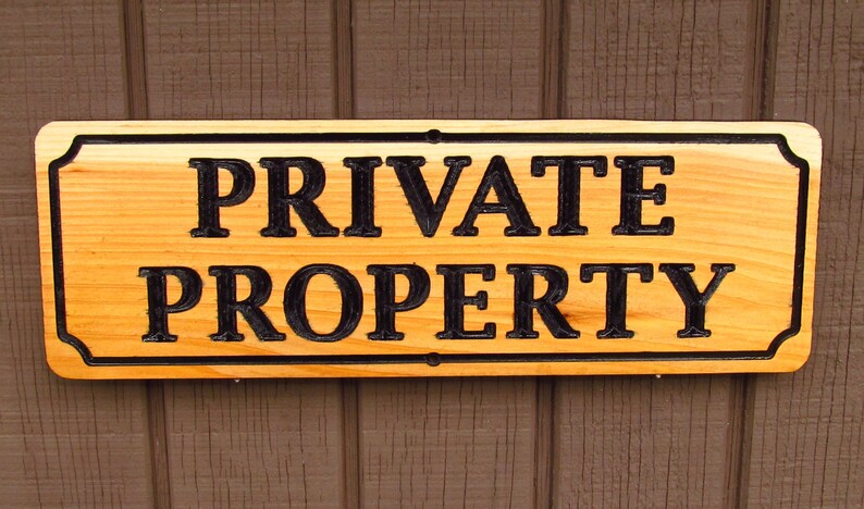 Custom Made Cedar Wood Private Property Sign - Etsy
