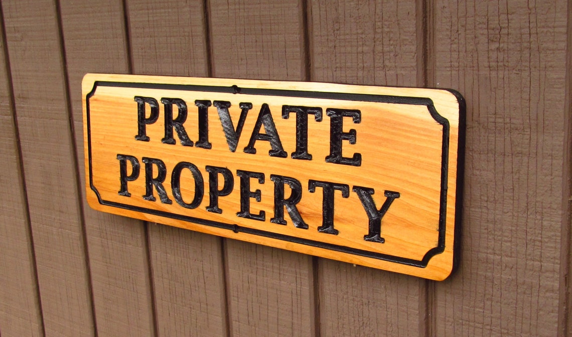Custom Made Cedar Wood Private Property Sign - Etsy