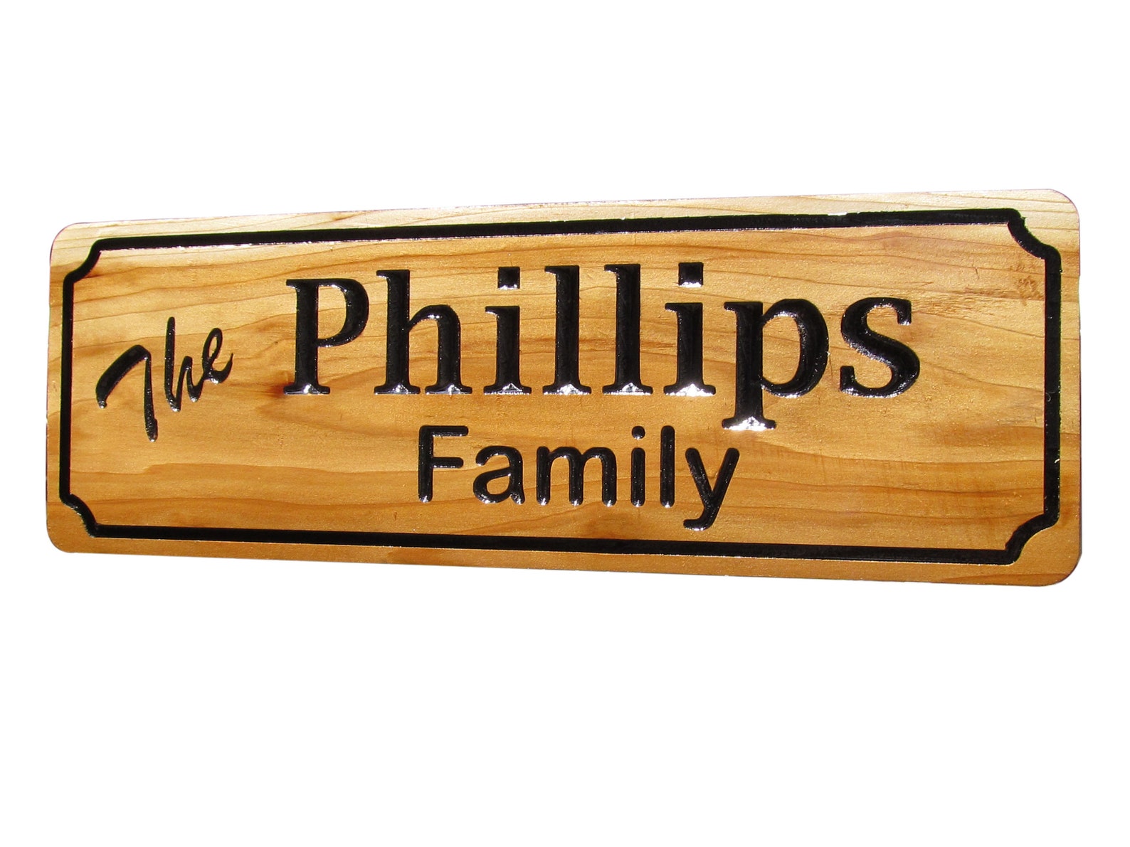 Custom Personalized Family Last Name Cedar Wood Sign With Carved in ...