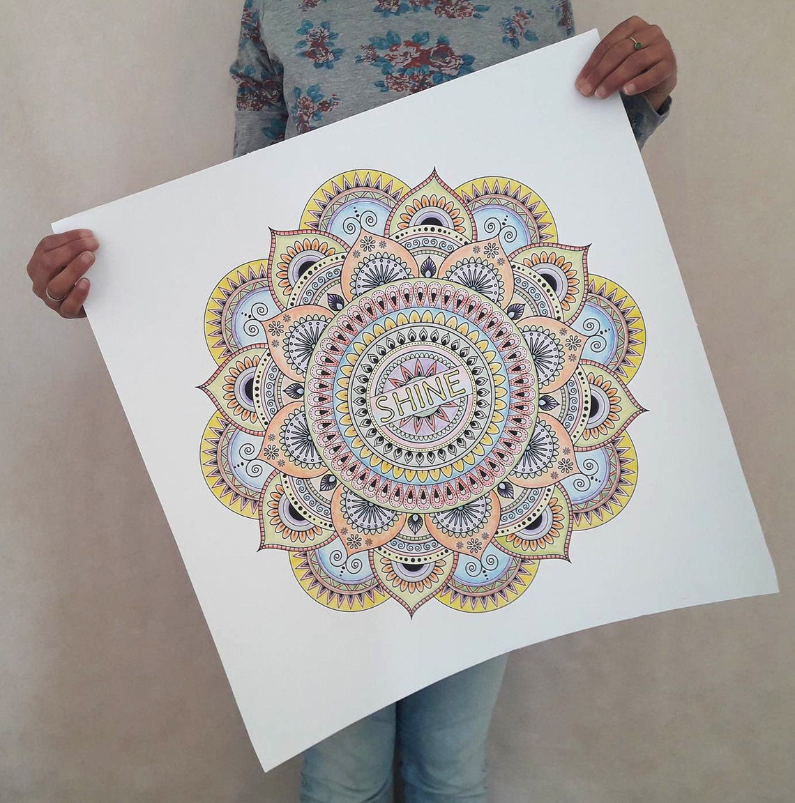 Mandala Poster Home Decor Do It Yourself Art Therapy Mandala Design ...