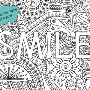 Personalized Mandala Name for Download, Printable Coloring Page Thin ...
