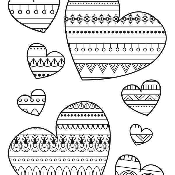 Sacred Heart Coloring Page - Etsy