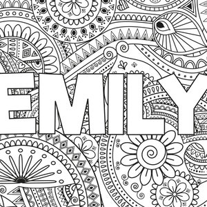 Personalized Mandala Name for Download, Printable Coloring Page Bold ...