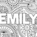 Personalized Mandala Name for Download, Printable Coloring Page Bold ...