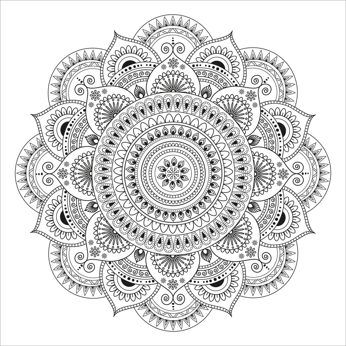 Mandala Poster Home Decor Do It Yourself Art Therapy Mandala Design ...
