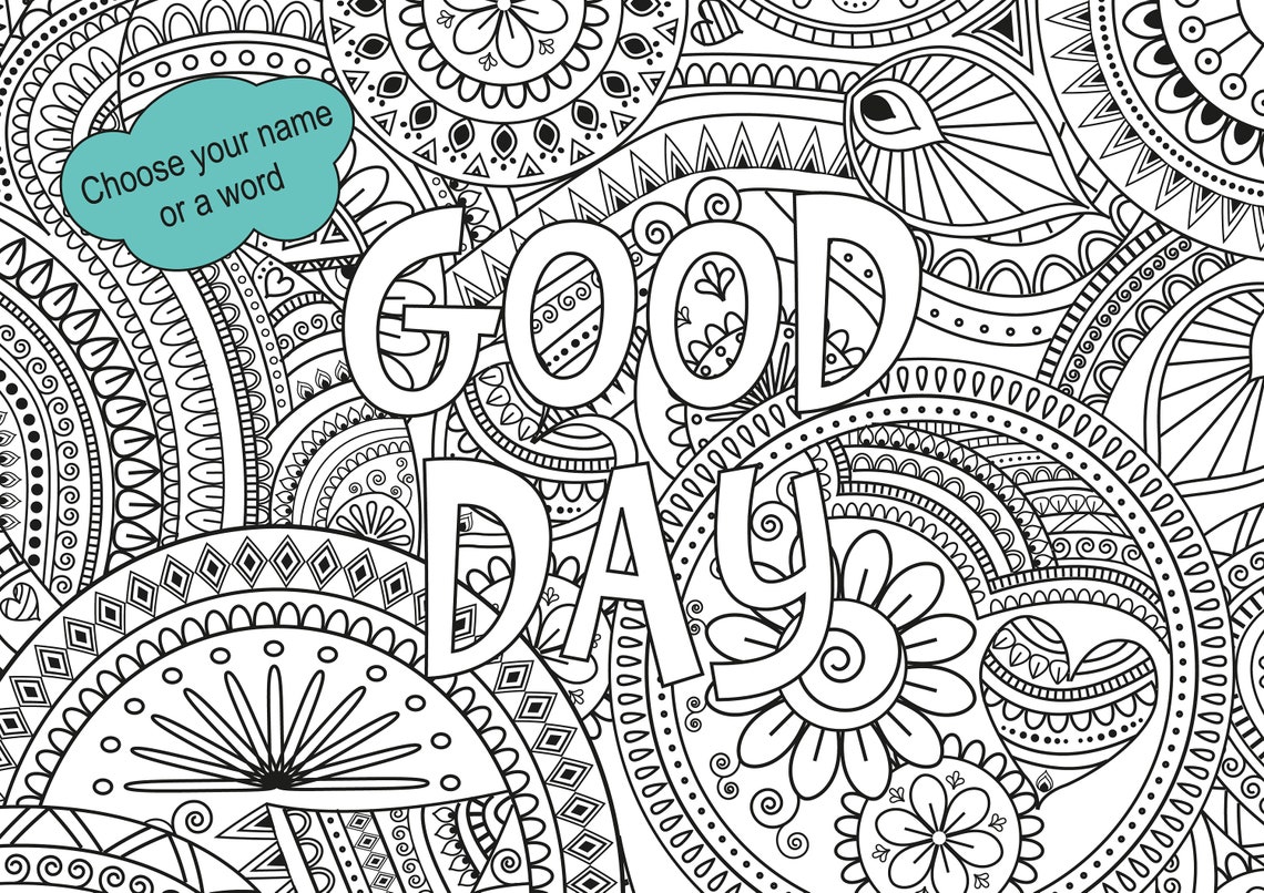 Personalized Mandala Name for Download, Printable Coloring Page Sweet ...