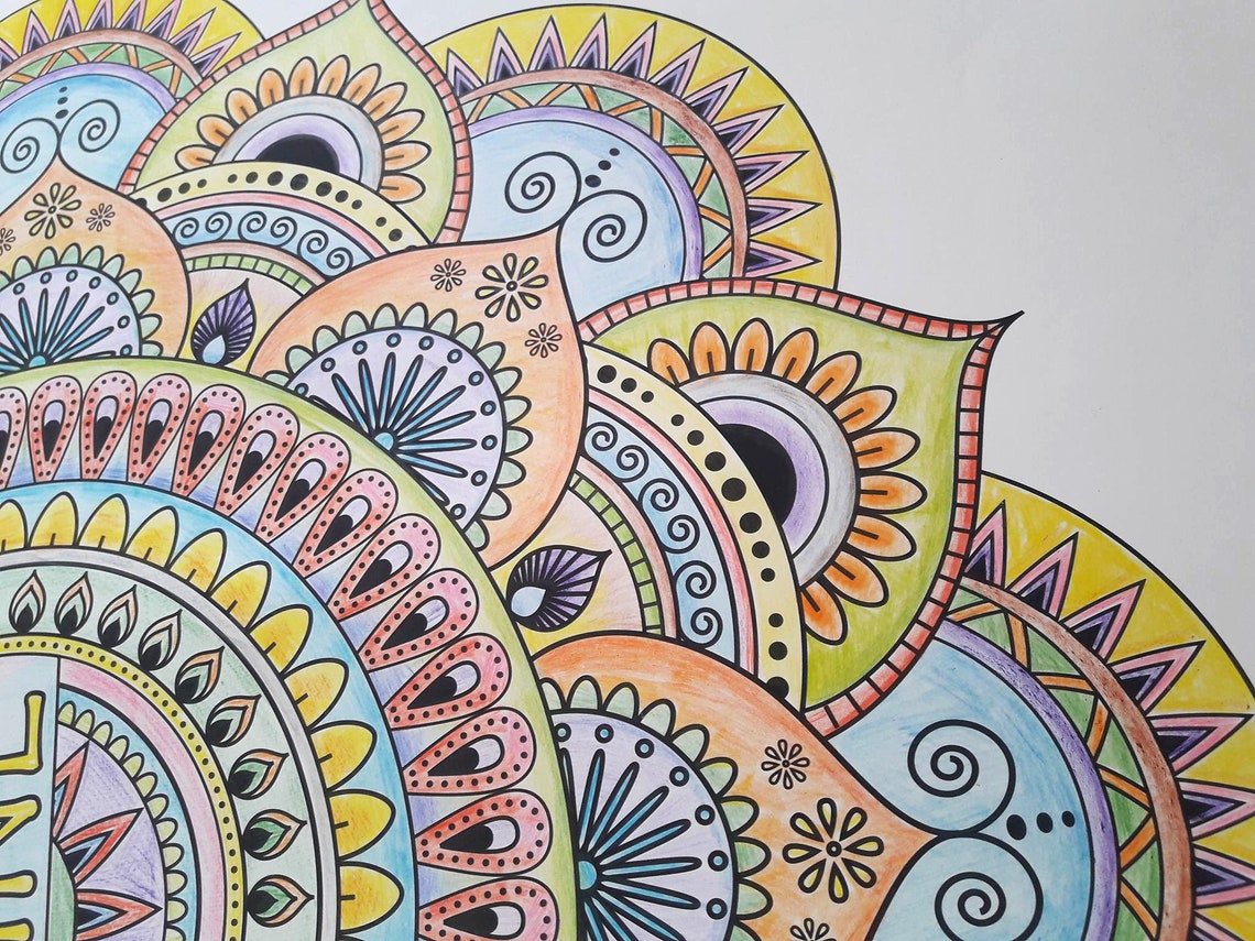 Mandala Poster Home Decor Do It Yourself Art Therapy Mandala Design ...