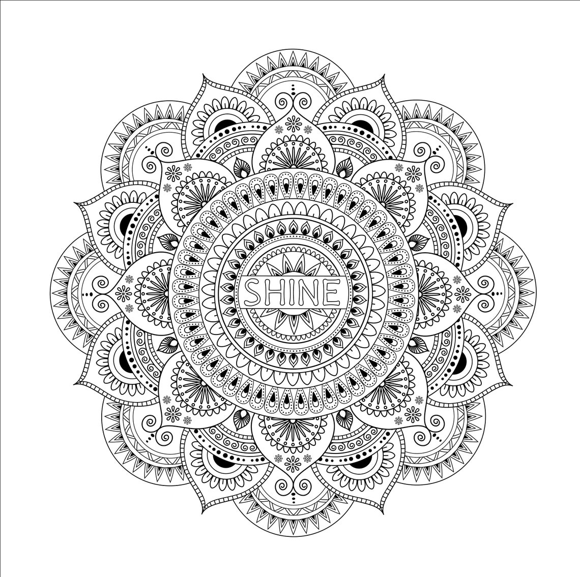 Mandala Poster Home Decor Do It Yourself Art Therapy Mandala Design ...