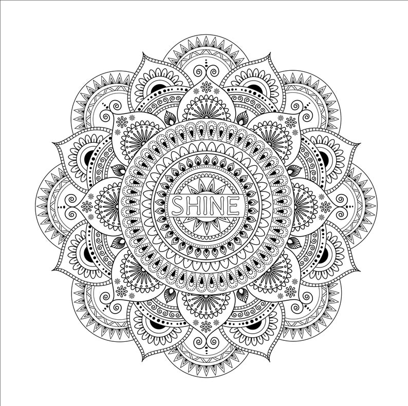 Mandala Poster Home Decor Do It Yourself Art Therapy Mandala Design ... Mandala Poster Home Decor Do It Yourself Art Therapy Mandala Design ...
