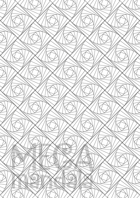A4 print geometry squars home download mandala doodle. | Etsy