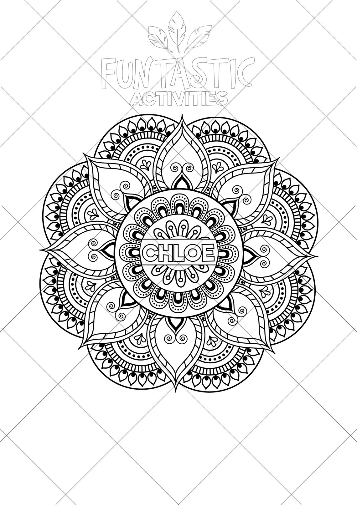 Personalized Mandala Name for Download, Printable Coloring Page Thin ...