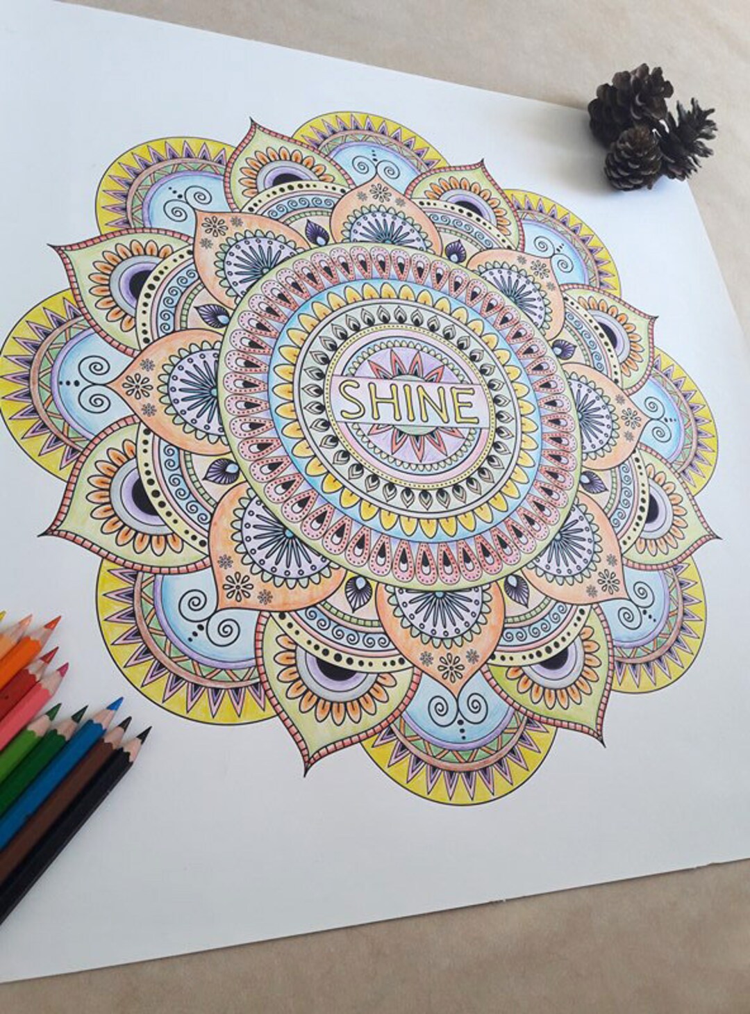 Mandala Poster Home Decor Do It Yourself Art Therapy Mandala Design ...