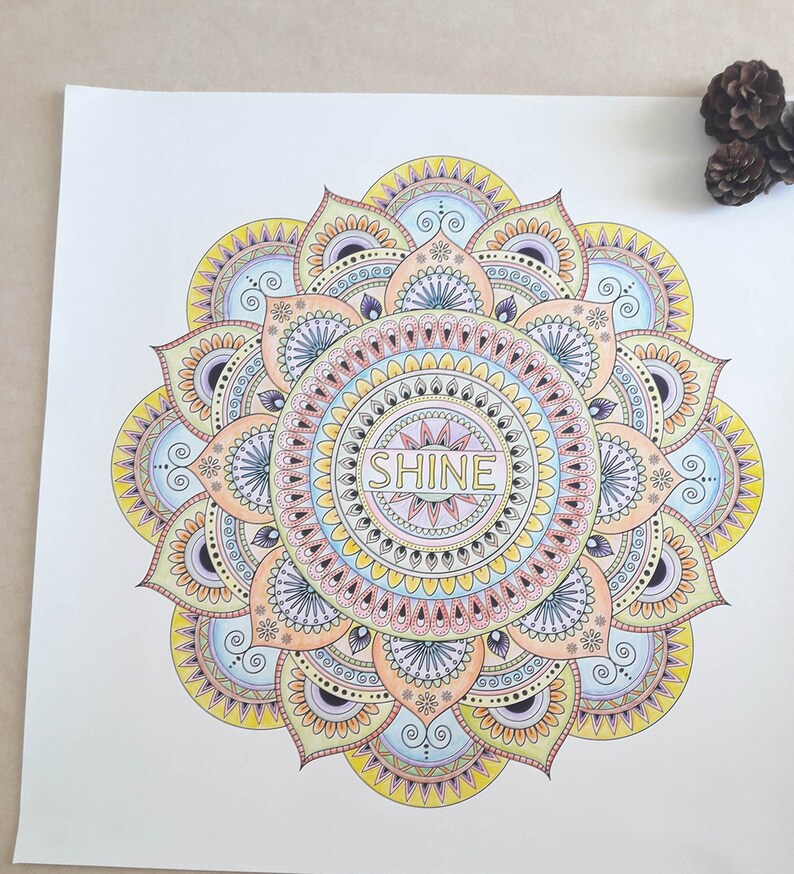 Mandala Poster Home Decor Do It Yourself Art Therapy Mandala Design ...