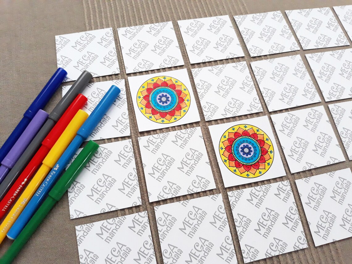 Mandala Memory Game Games for Kids Cards Games Shapes - Etsy