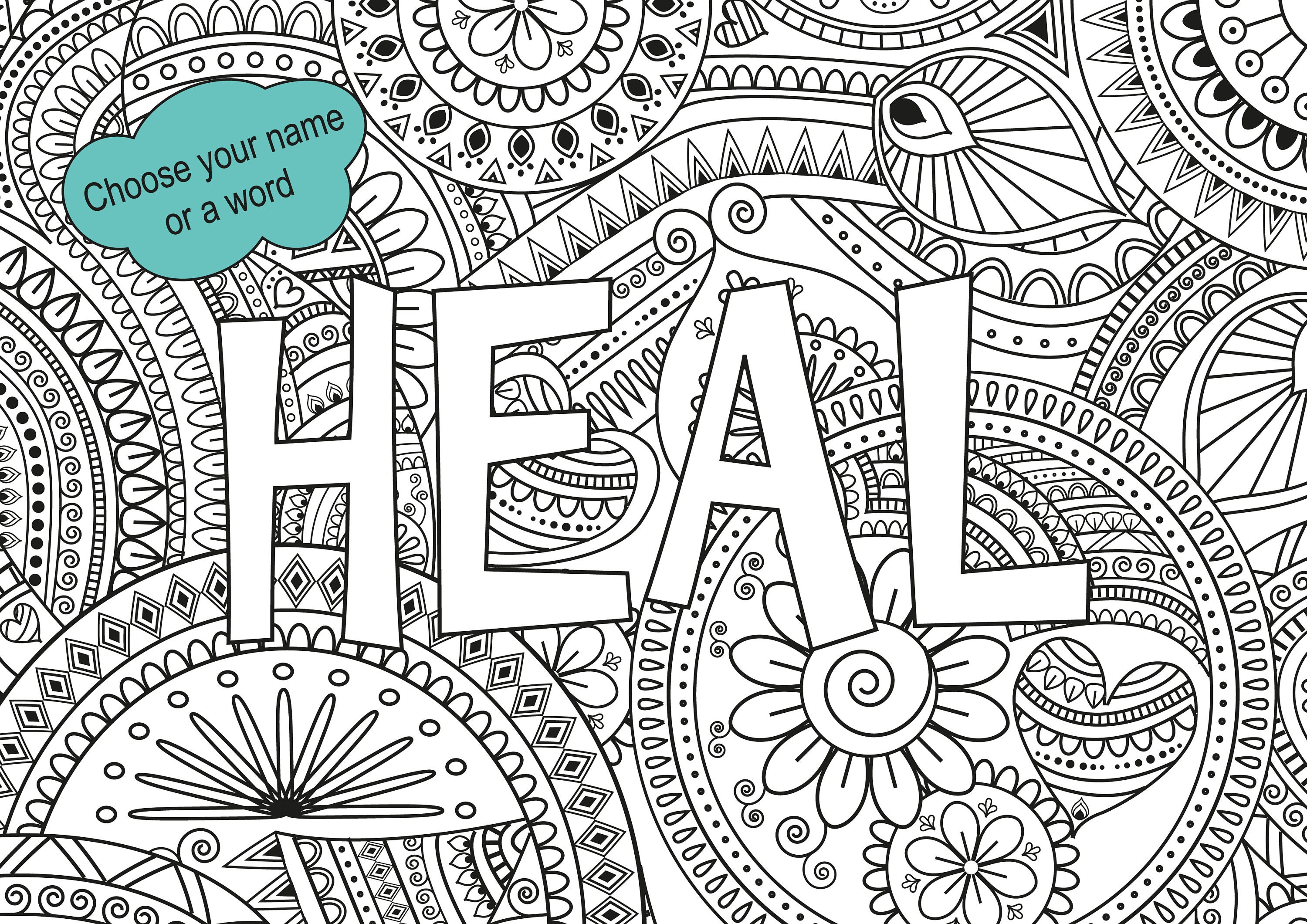 Personalized Mandala Name for Download, Printable Coloring Page Sweet ...