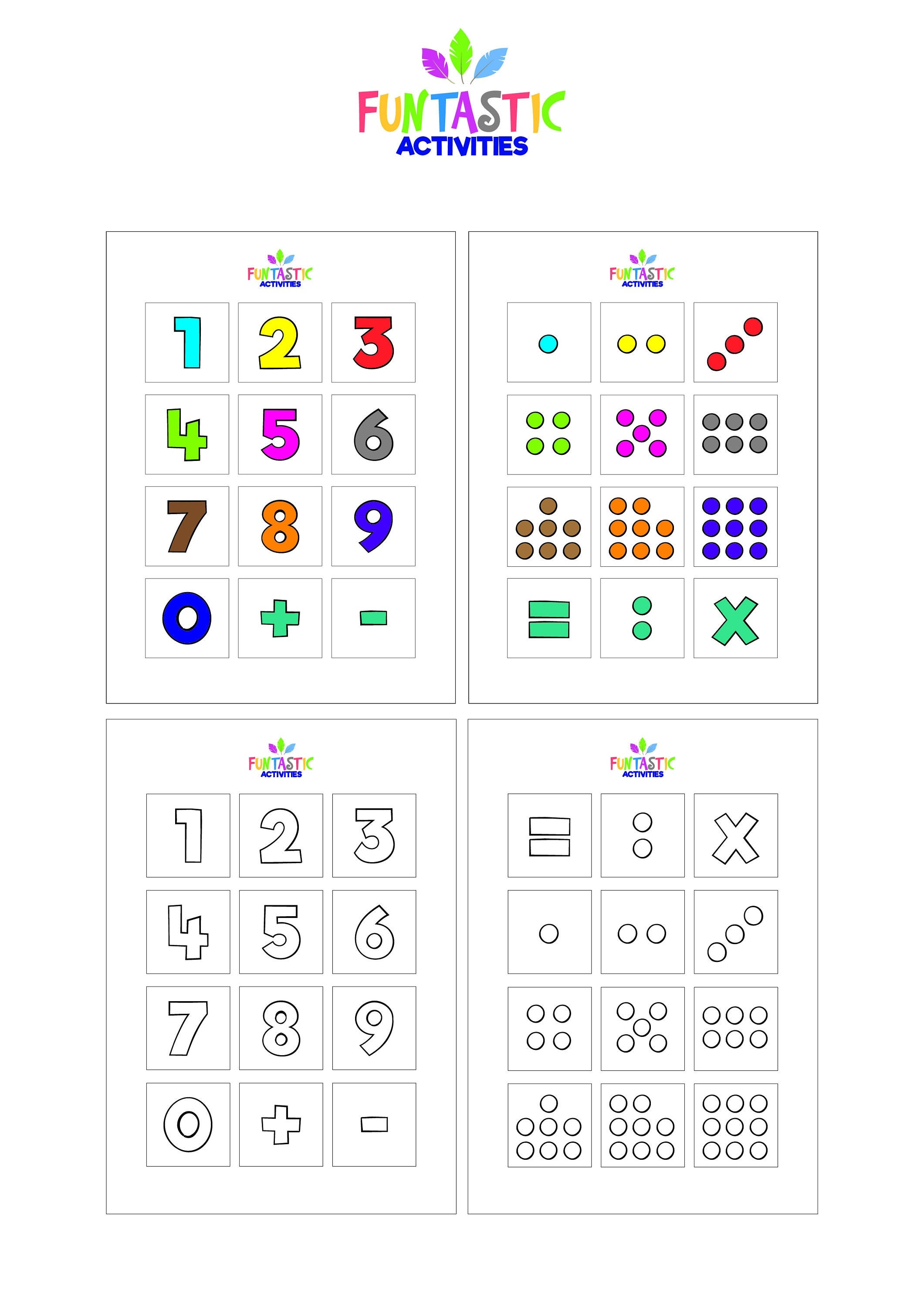 Memory Game, Math Games, Mix and Match Game, Numbers and Dots - Etsy