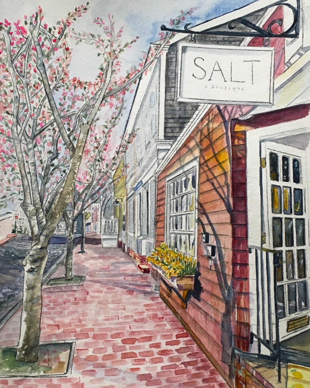Nantucket Quaint Shops , a Beautiful Giclee Print, Signed by Artist ...