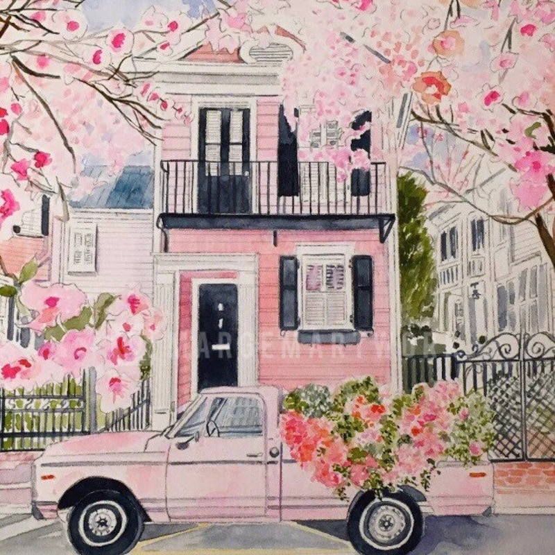 Pink House - Etsy