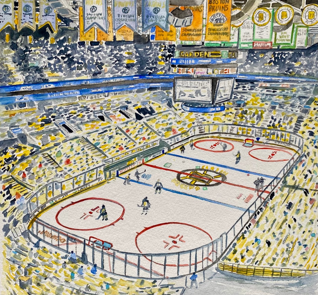Boston Bruins TD Garden ,pre-warm-ups, Boston Garden ,bruins Giclee ...