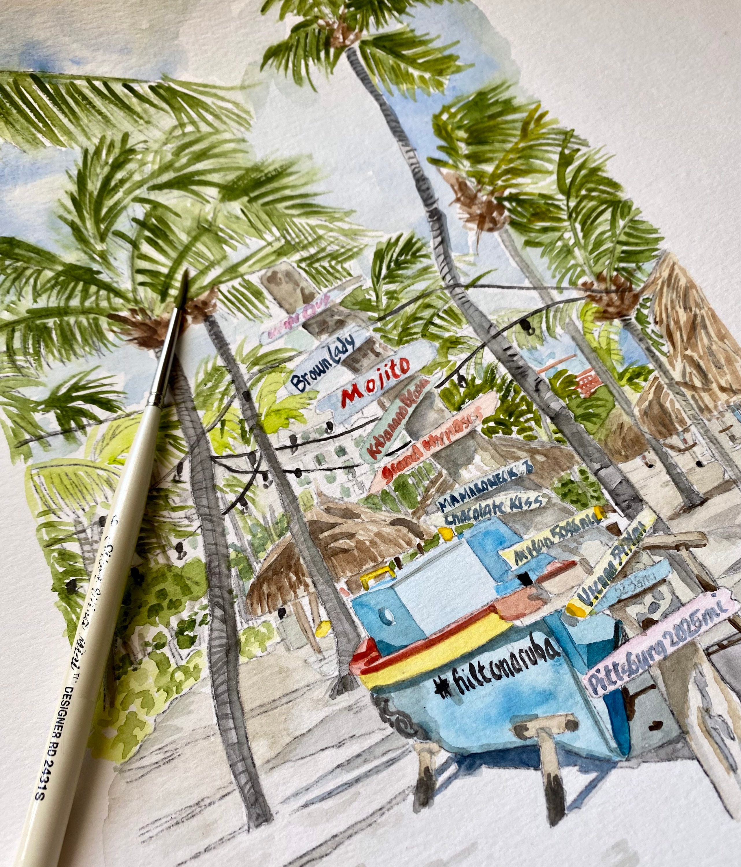 Aruba Watercolor,giclee, Aruba Lover ,aruba Gift, Aruba Keepsake,aruba ...
