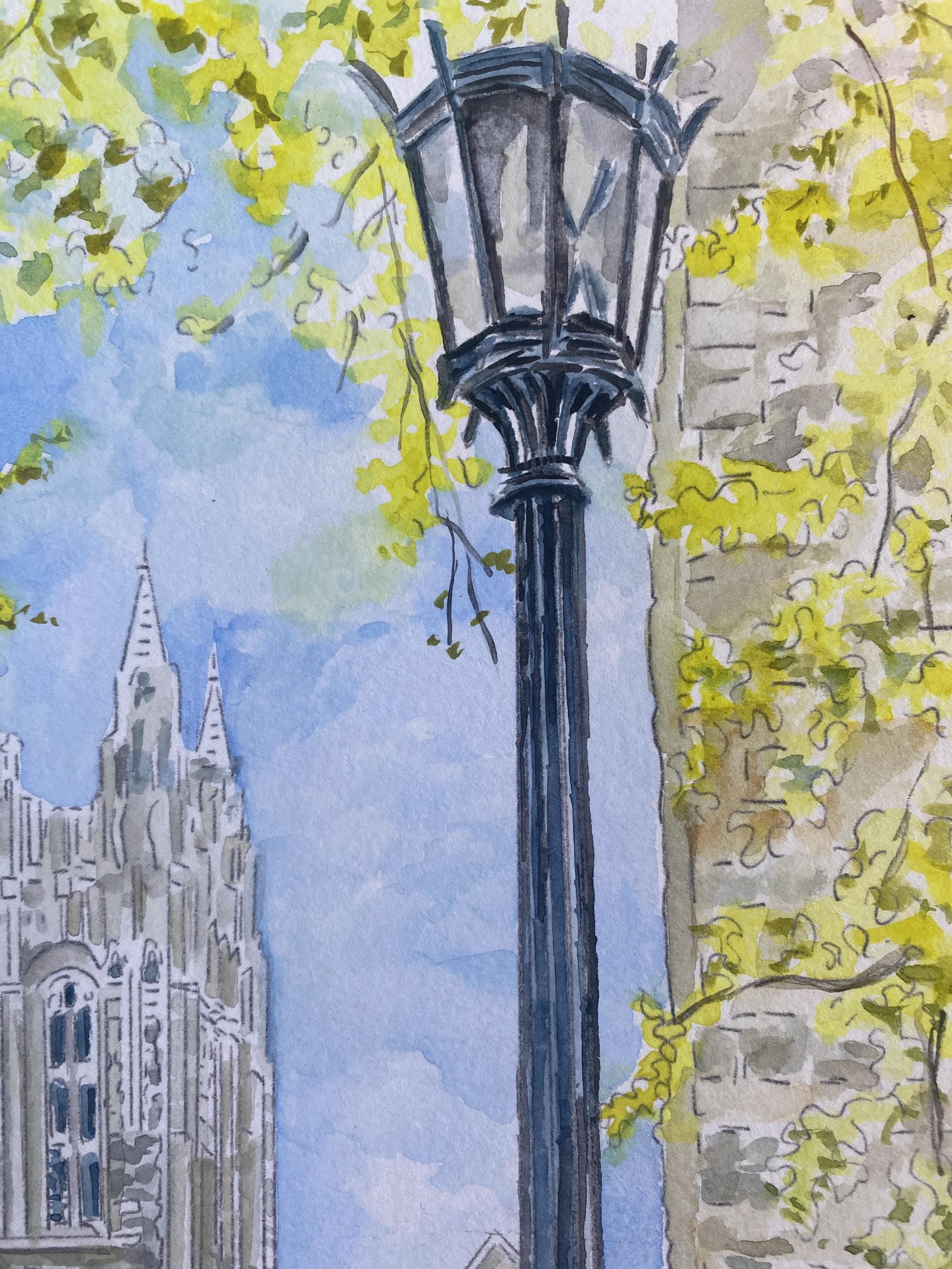 Boston College Gasson Hall Wall Art Watercolor Glicee Art Spring Newton ...