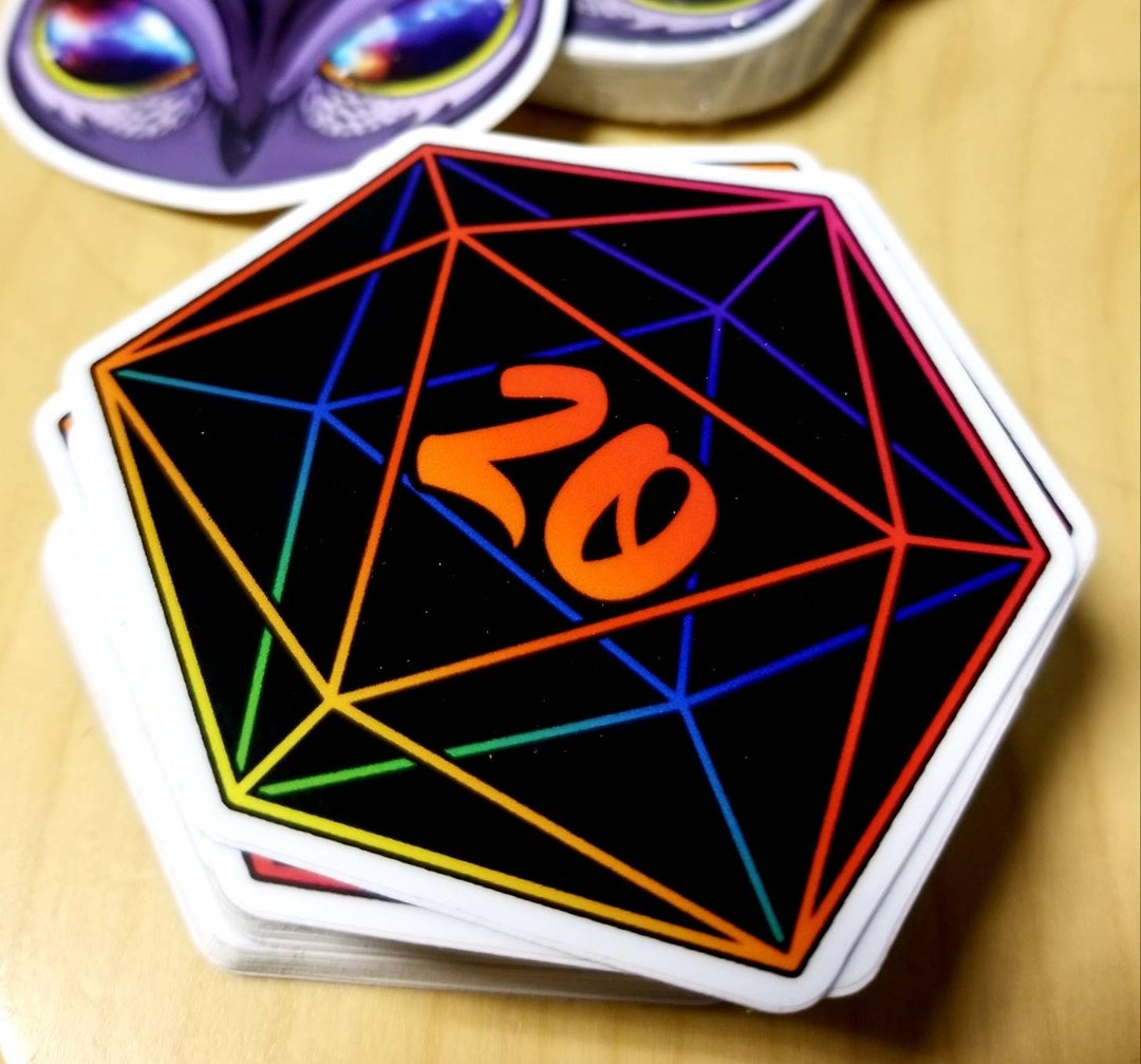 Two 3 Vinyl Rainbow D20 Decals - Etsy