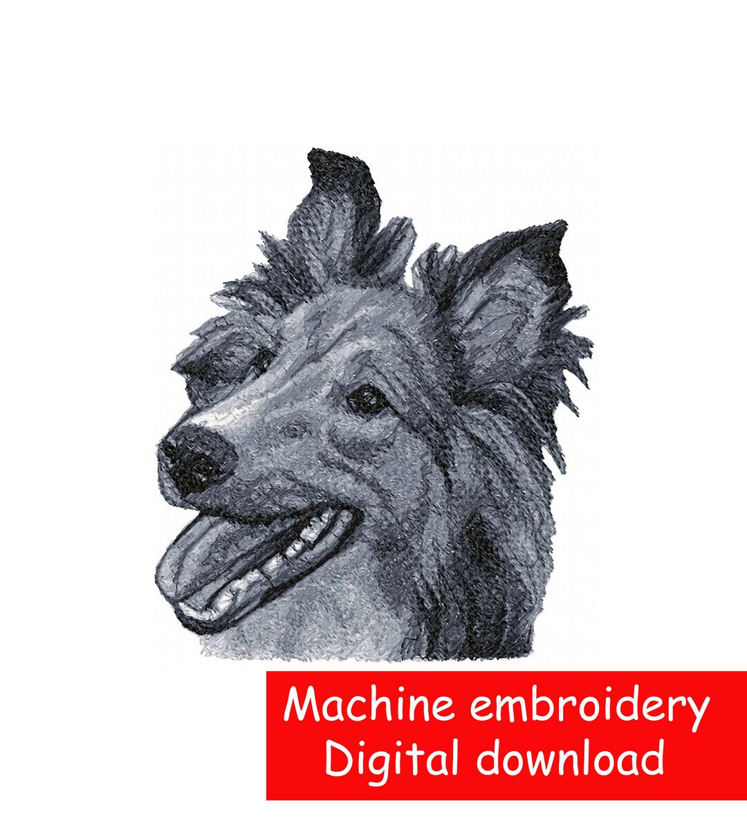 Dog Embroidery Design Machine Embroidery Design Collie Dog Digital ...