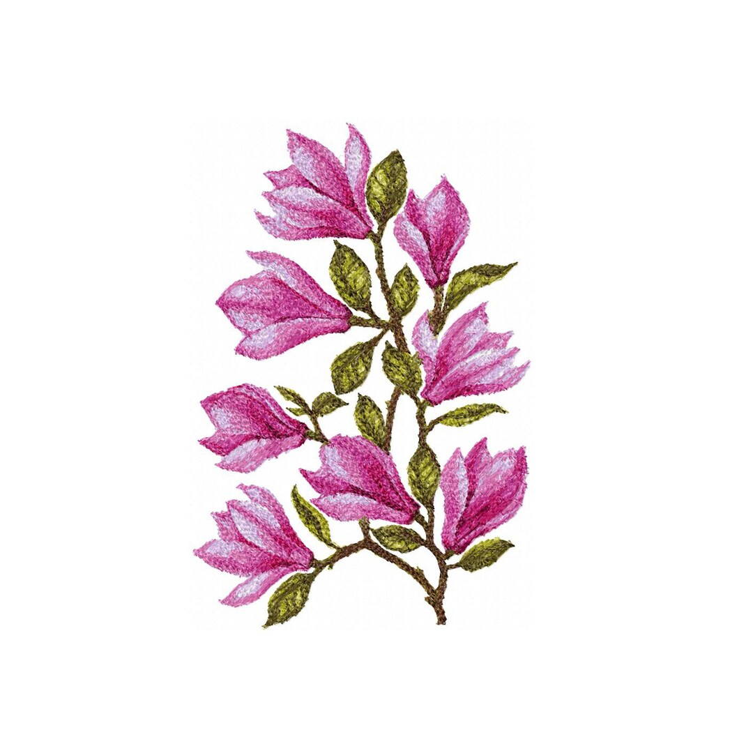 Magnolia Flower Photostitch Machine Embroidery Design (digital Download ...