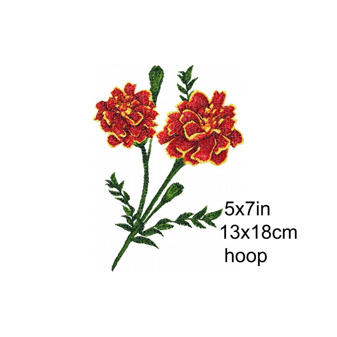 Marigold Flower Photostitch Machine Embroidery Design (digital Download ...