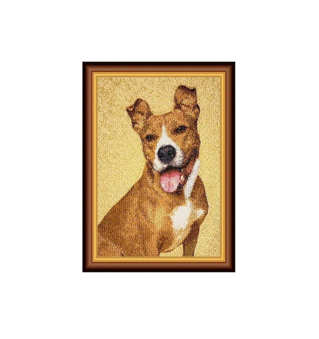 Photostitch Dog Machine Embroidery Design Pit Bull Dog Digital Pattern ...