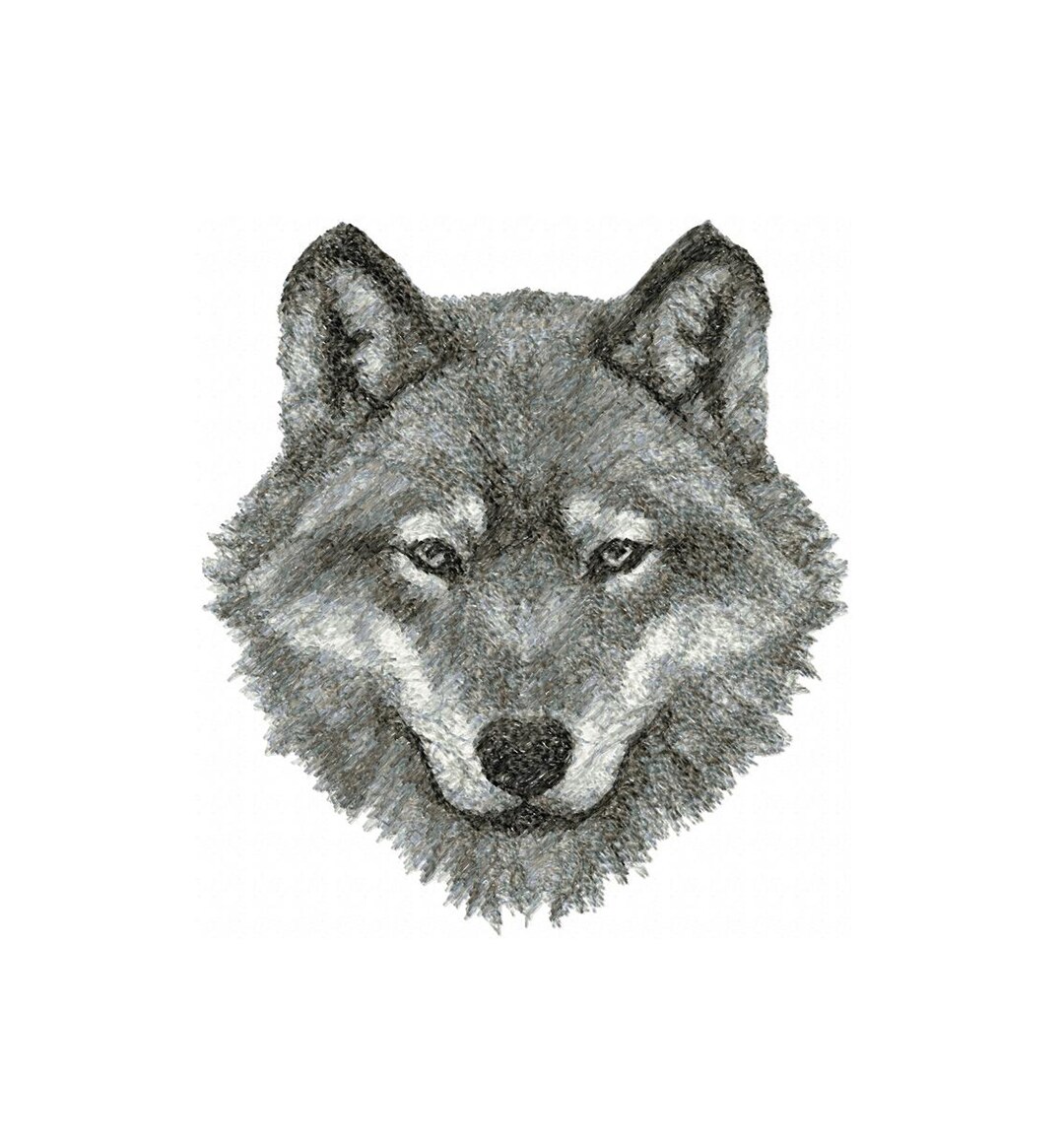 Wolf Face Photostitch Embroidery Design (digital Download) - Etsy