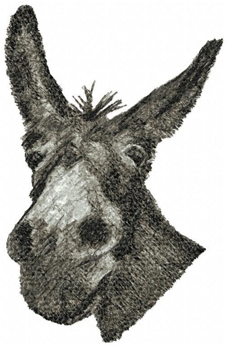 Donkey Embroidery Design: Animal Photo Stitch (4.34x6.70") - Etsy