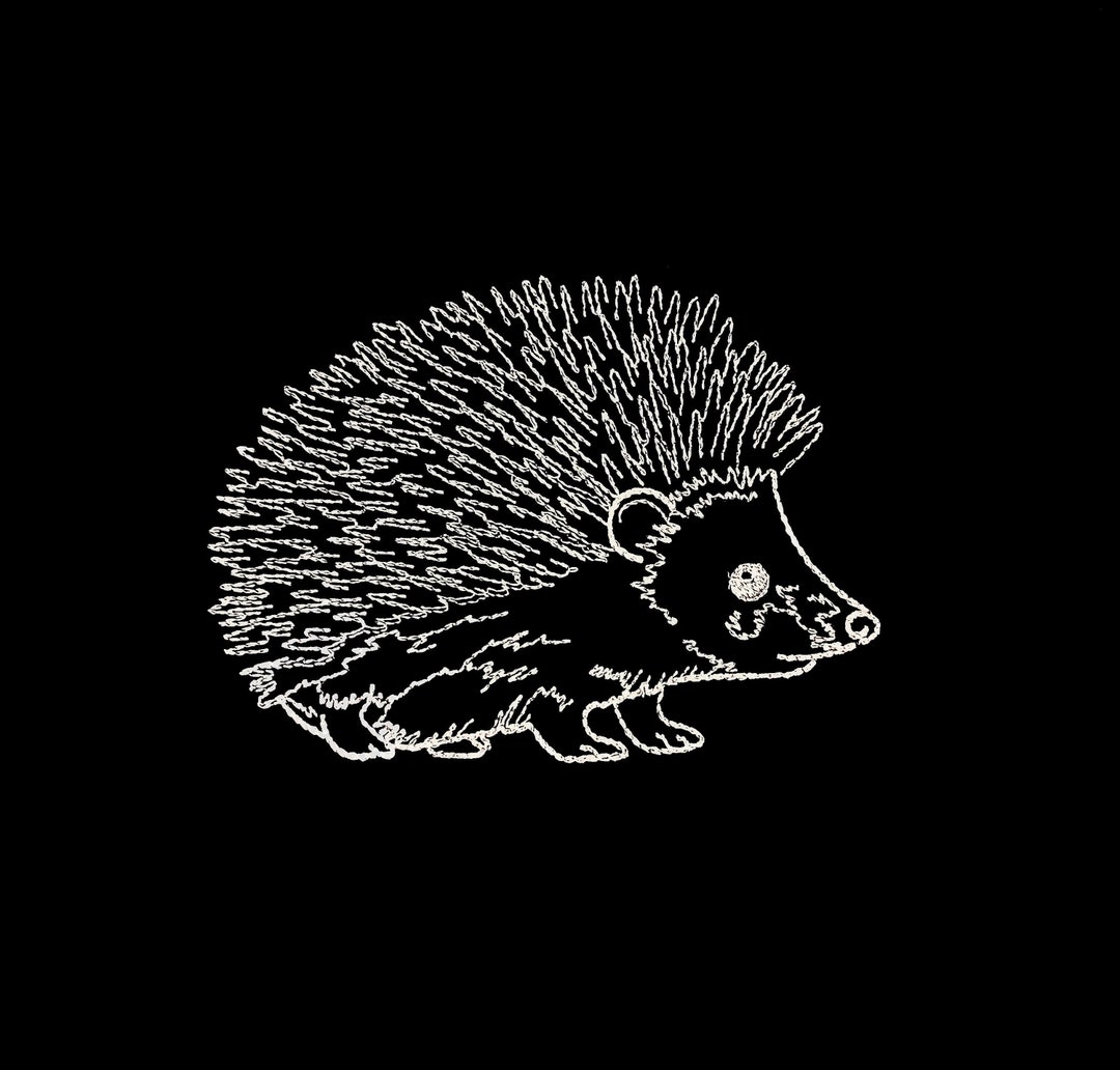 Hedgehog Machine Embroidery Design Digital Design Monotone - Etsy